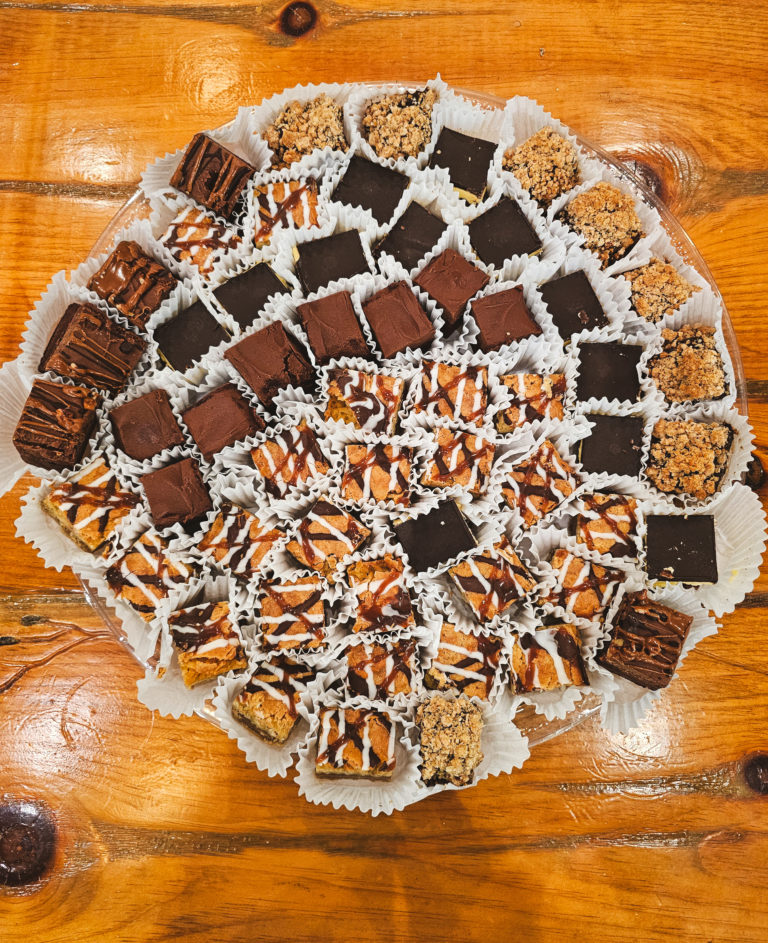 Square Tray (a selection of squares cut into bite-sized pieces ...