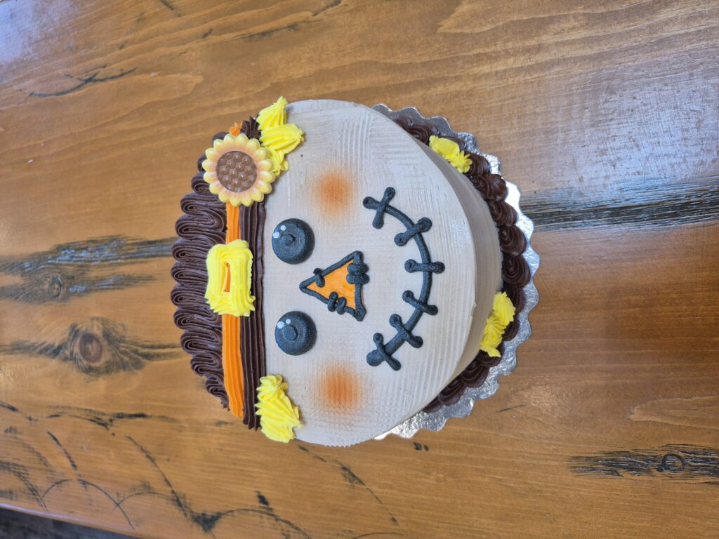 Scarecrow Cake 9" serves 6-8 (Chocolate cake, cookie dough icing ...